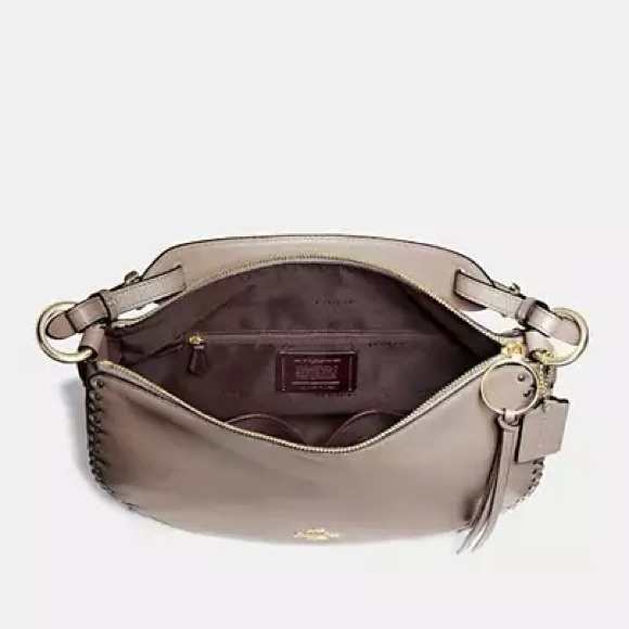 Coach | Bags | Coach Sutton Hobo With Scallop Rivets In Taupe Polished ...